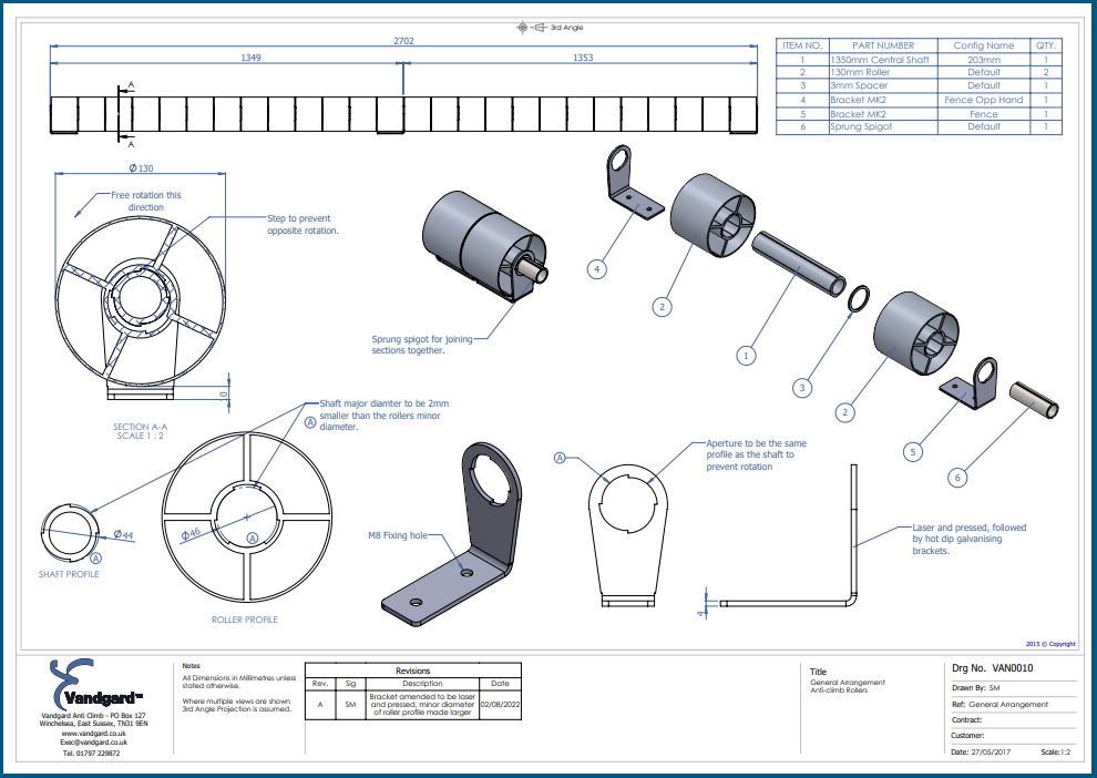 Lock Bracket - (One Way Rotating Barrier) – Vandgard® - Anti Climb ...
